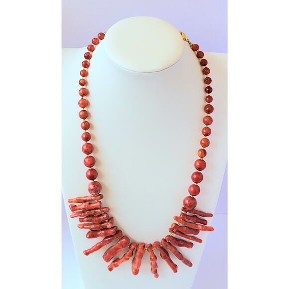 Lee Sands | Jewelry | Vintage Red Coral Necklace Signed Lee Sands ...